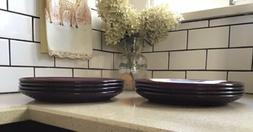 Luminarc Ruby Red Depression Glass 10” Plates Set